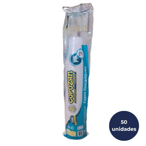 COPO PP COPOZAN 400ML ESTRIADO TRANSPARENTE PACOTE COM 50 | Shopee Brasil
