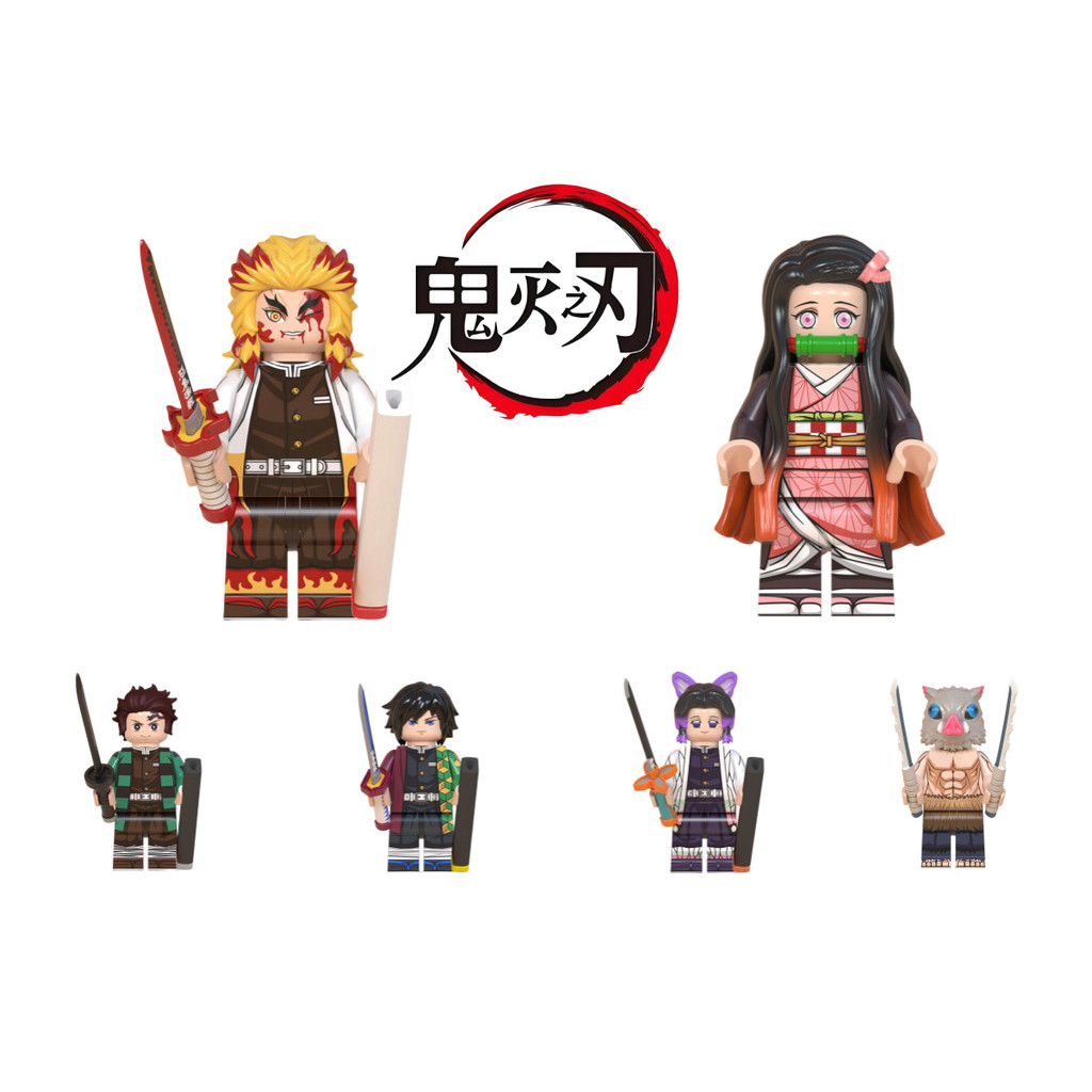 Compatível com LEGO Demon Slayer Série Tanjiro Montagem Building Blocks ...