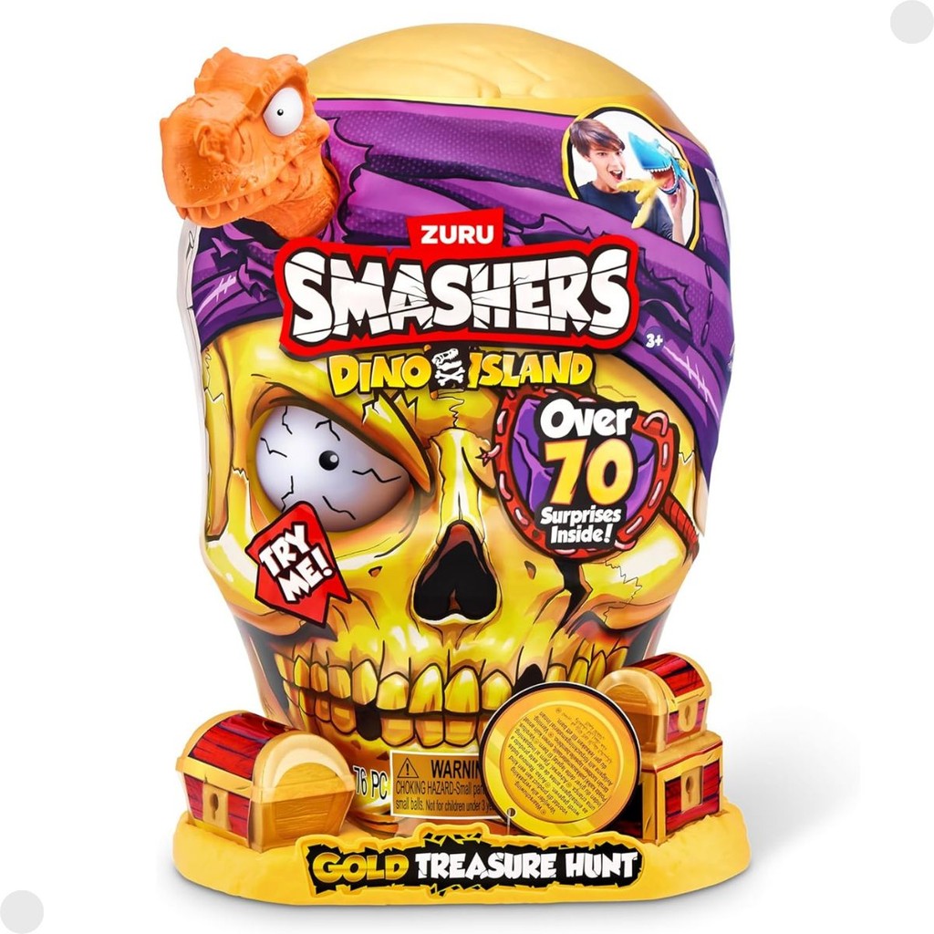 Smashers Dino Island Gold Treasure Hunt C/ 70 Surpresas F0171-2B - Fun ...