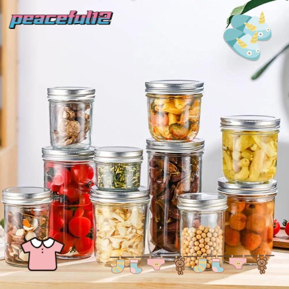 Frasco De Vidro PEACEFUL 200/250/300/400/500/650ML , Transparente Com Tampa Selada , Caixa De ...