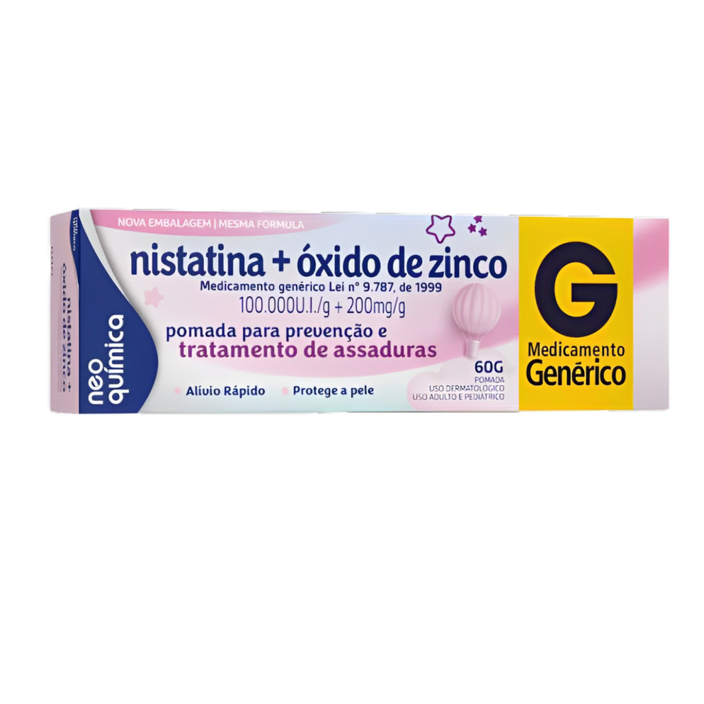 Pomada Para Assadura Nistatina + Óxido de Zinco 60g Neo Química ...