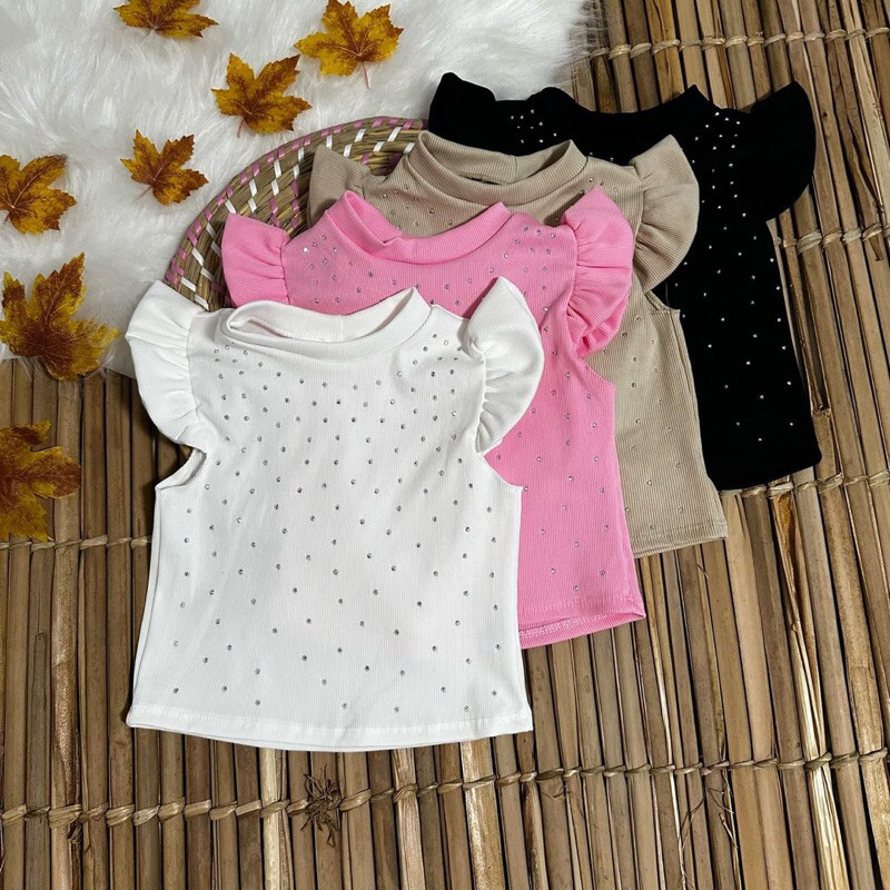 BLUSA INFANTIL MENINAS PEDRARIA MANGA PRINCESA | Shopee Brasil