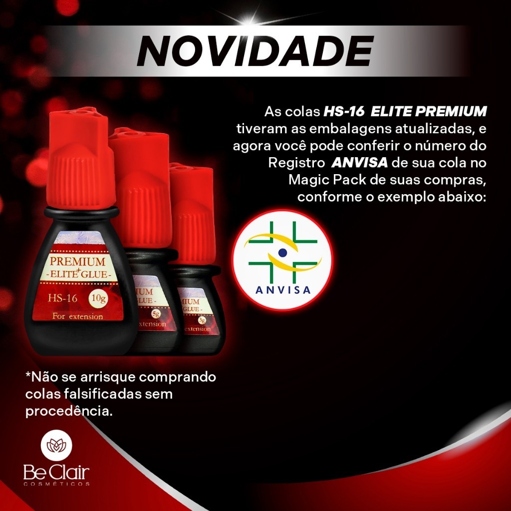 Cola Elite Projetada Hs16 3ml , 5ml , 10ml Extensão De Cílios Preta Hs ...