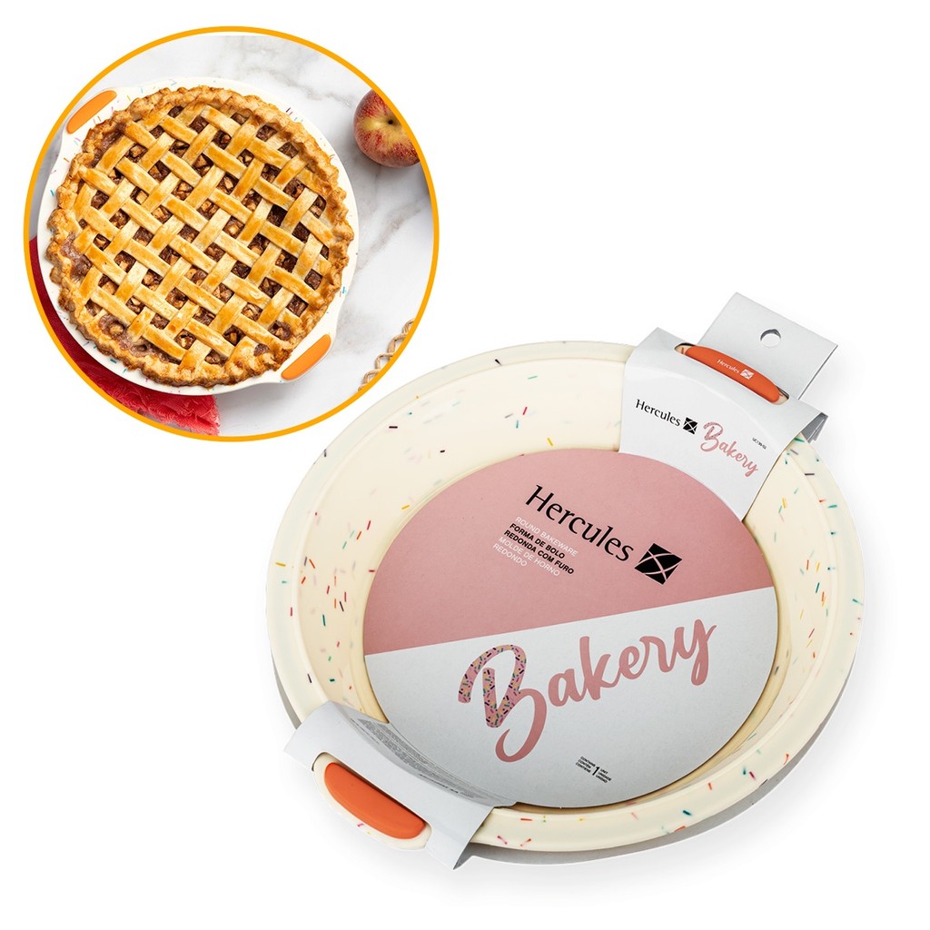 Forma Assadeira Redonda de Silicone 27 cm da Hercules Bakery Sem Furo ...