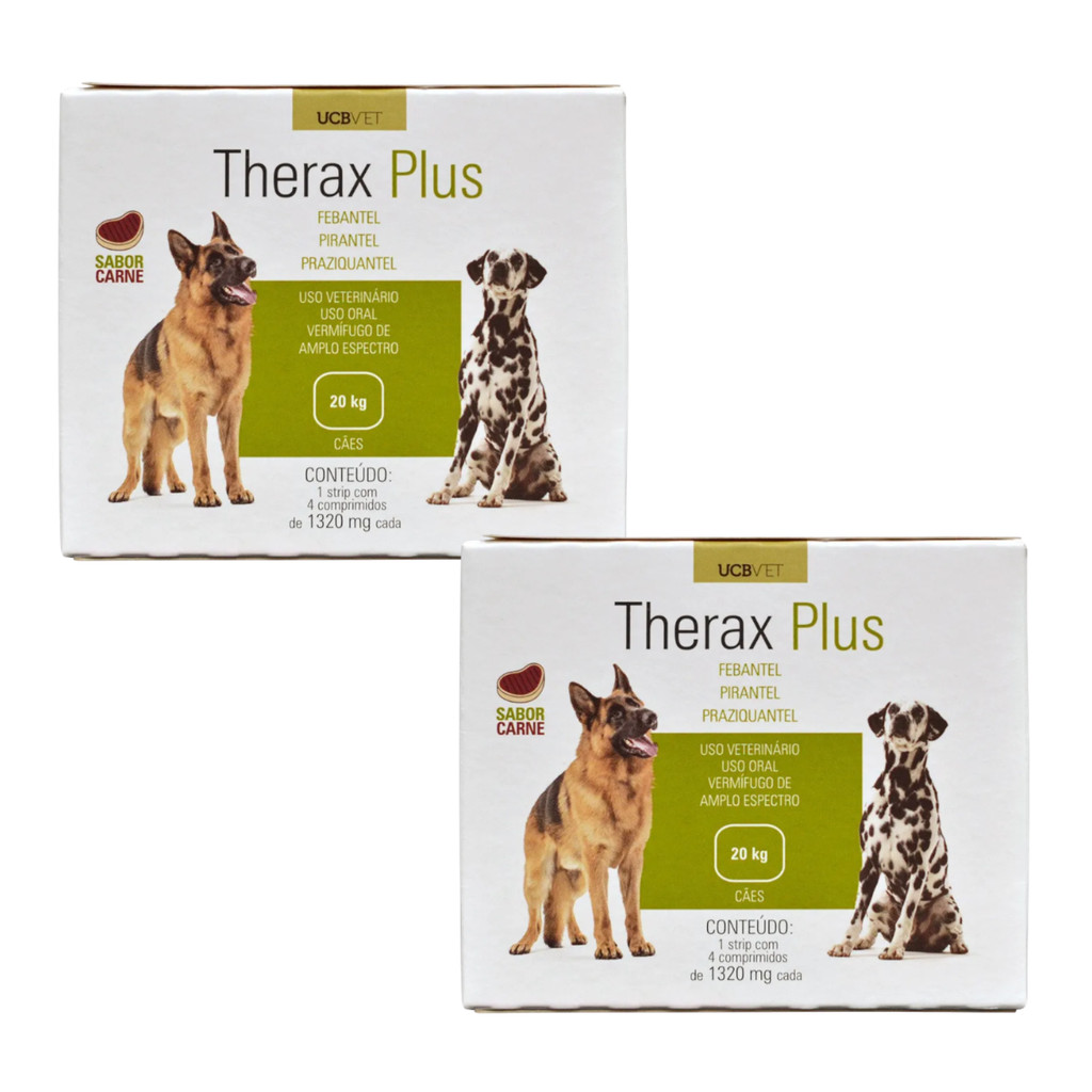 Kit 2 Vermífugos Therax Plus 1320 mg com 4 Comprimidos | Shopee Brasil
