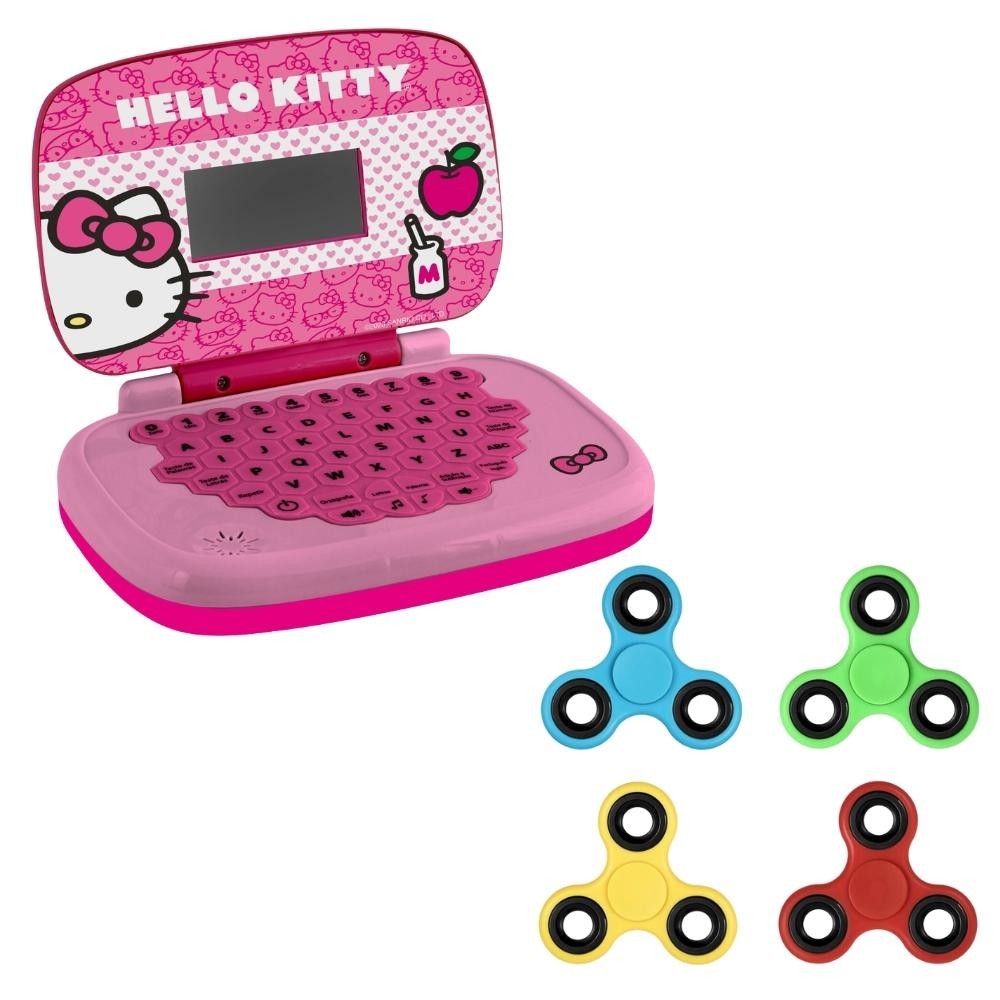 Kit Laptop Infantil Educativo Candide Hello Kitty Bilíngue + 1 Fidget ...