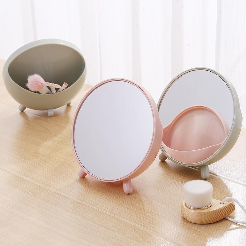 Espelho De Mesa Colorido Plástico Com Suporte E Compartimento Para Maquiagem Banheiro | Shopee ...