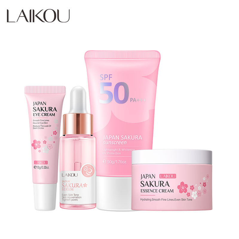 LAIKOU Sakura Soro De Rejuvenescimento Protetor Solar Remover Creme Para Os Olhos Rugas SPF50 ...