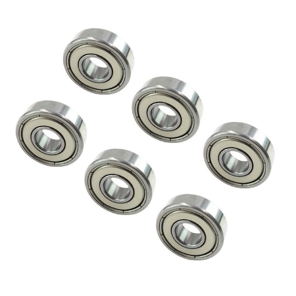 KIT Com 6 Rolamentos 607zz 7x19x6mm Aço Carbono 607z Furo 7mm x ...