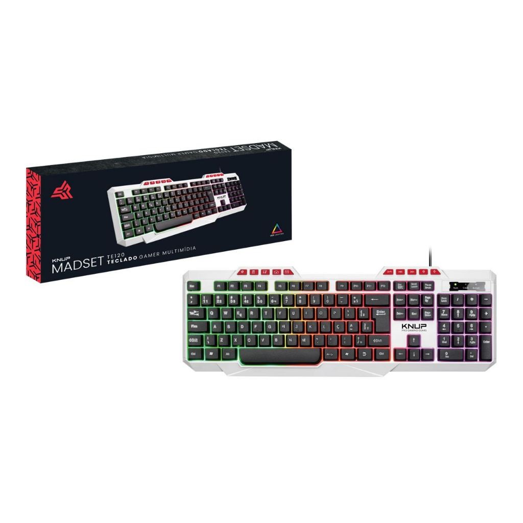 Teclado Gamer Knup Kp-te120 Rgb Abnt2 Cor De Teclado Branco Idioma ...