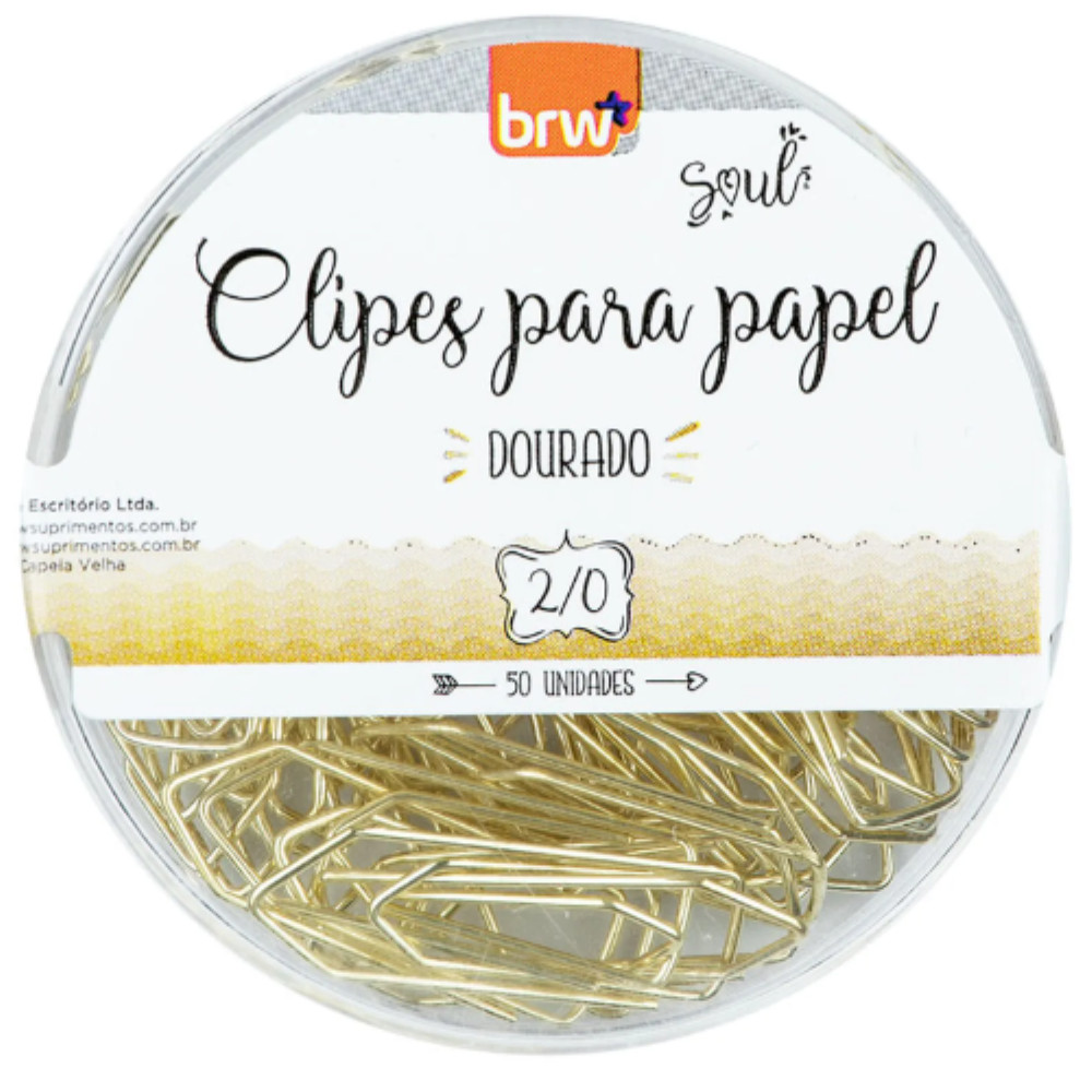 Clips Dourado Soul 2/0 c/50 Unidades BRW | Shopee Brasil