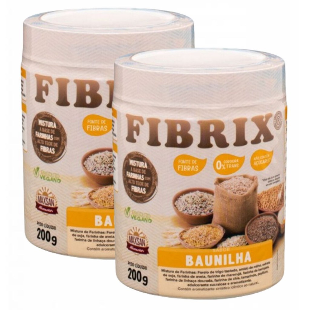 2x Fibrix Baunilha- Fibras Regulador Intestino- Vegano- 200g | Shopee ...