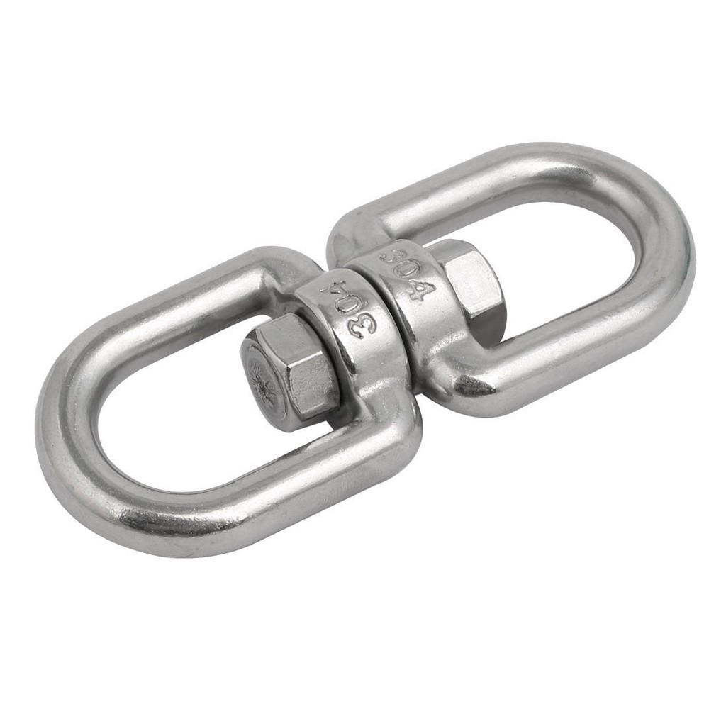 Manilha Inox Dupla Destorcedor Olhal Gancho Mosquetão 360º | Shopee Brasil