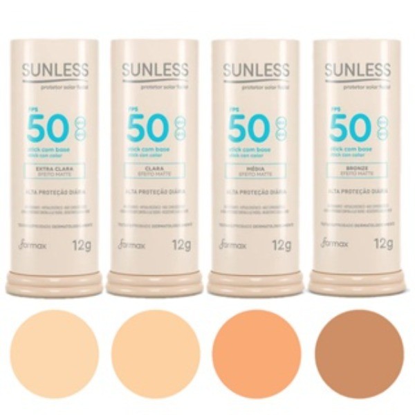Protetor Solar Facial em Bastão com Base FPS 50 Efeito Matte Sunless ...