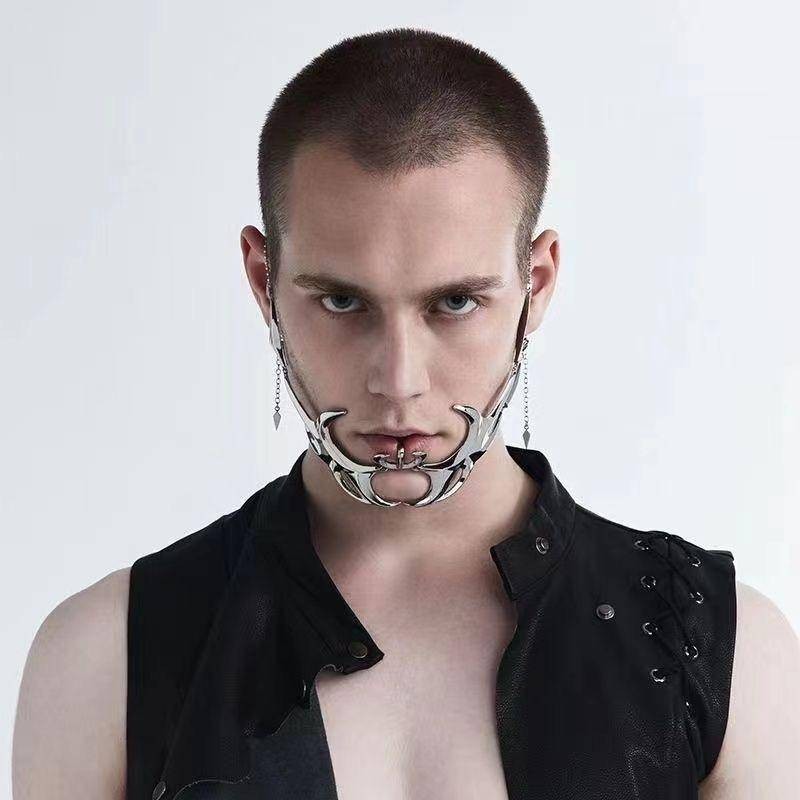 Cyberpunk Metal Mask ,Niche Design ,Alien Fluid ,Mechanical Style ...