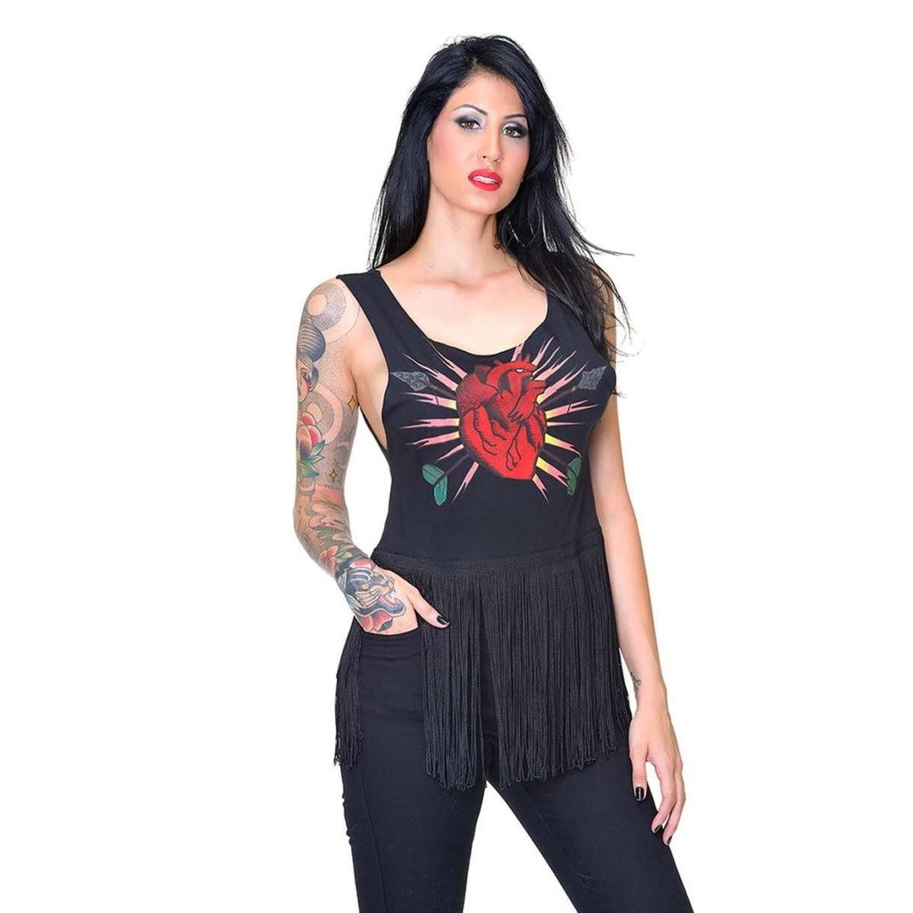 Cropped Preto Top Heart Spiked Stooge | Shopee Brasil