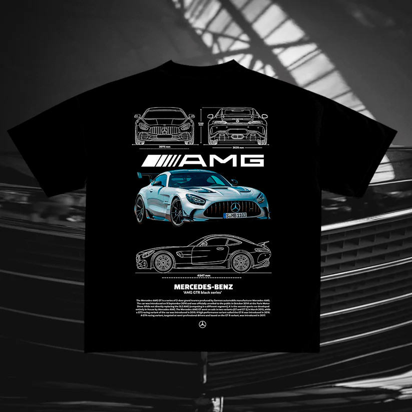 Camisa Unissex Camiseta Estampada Merccedes-Beenz AMG GTR Black Series ...