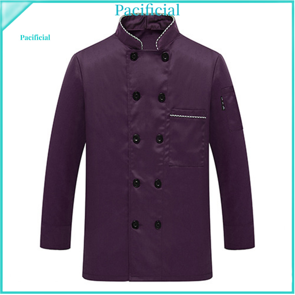 Chef Top Contraste Cor Catering Cozinhar Roupas Mangas Compridas ...