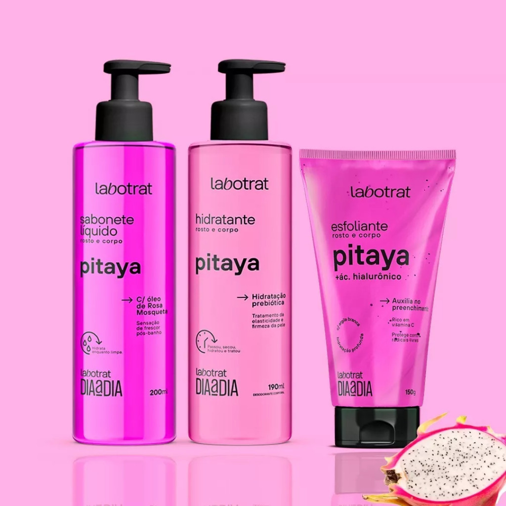 Kit Labotrat de PITAYA: esfoliante + hidratante + sabonete líquido ...