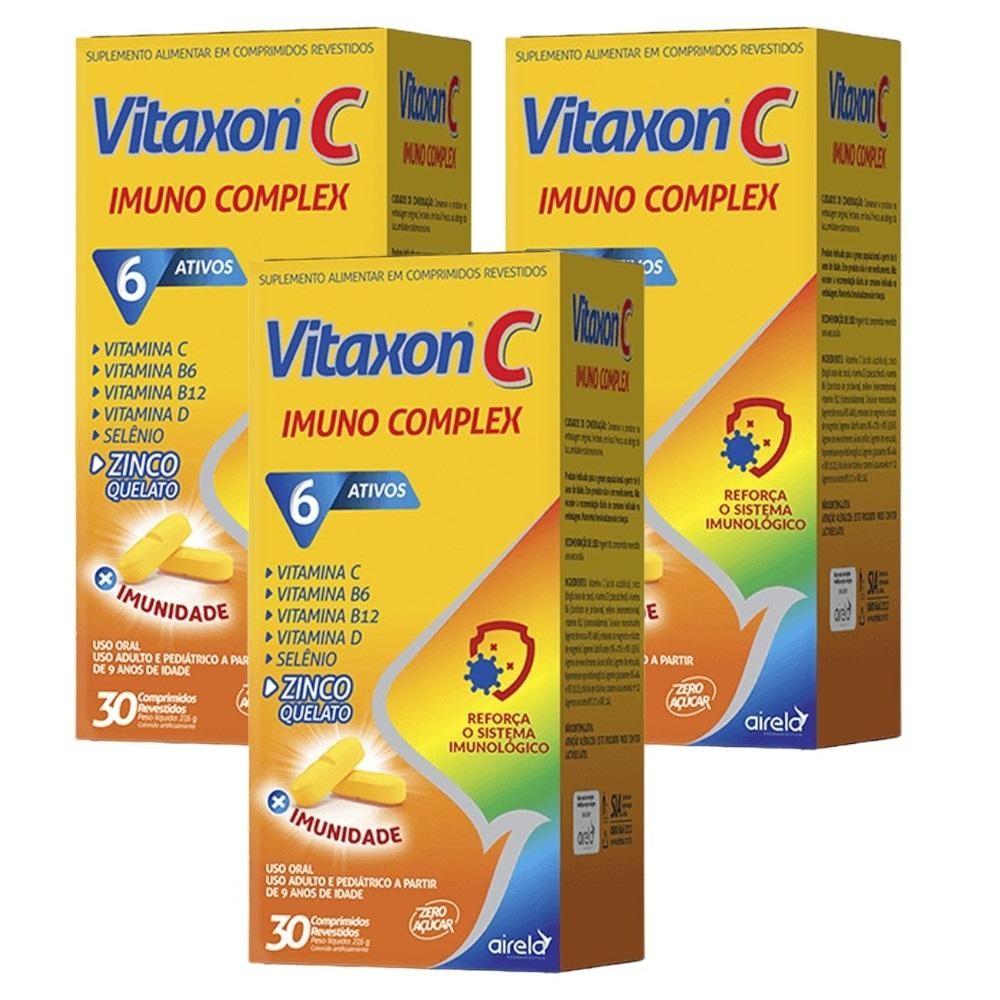 Kit Vitaxon C Imuno Complex Com 3 Cx De 30 Comprimidos Cada | Shopee Brasil