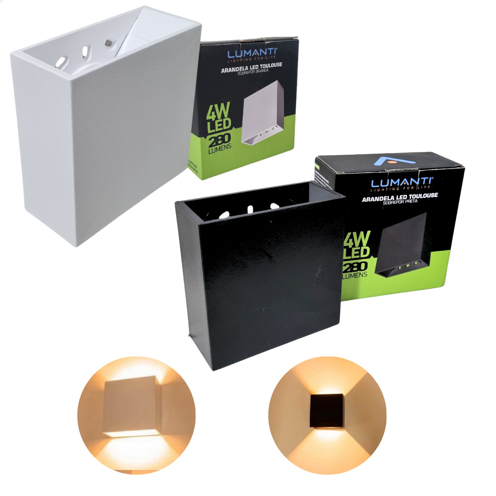 Arandela LED Facho Regulável 4W Branco ou Preto Quente 3000K | Shopee Brasil