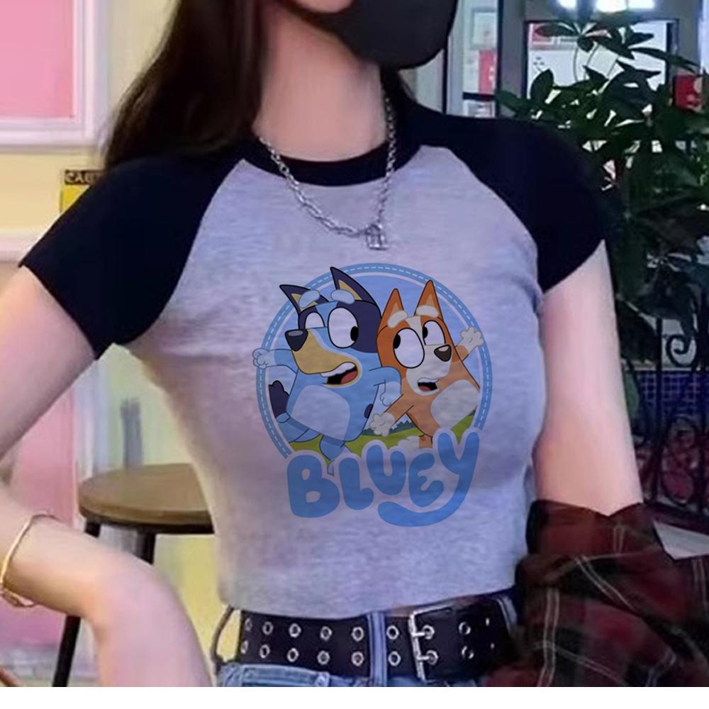 Bluey Every Thing Will Be Ok Gráfico 90s crop top Feminino Kawaii cyber ...