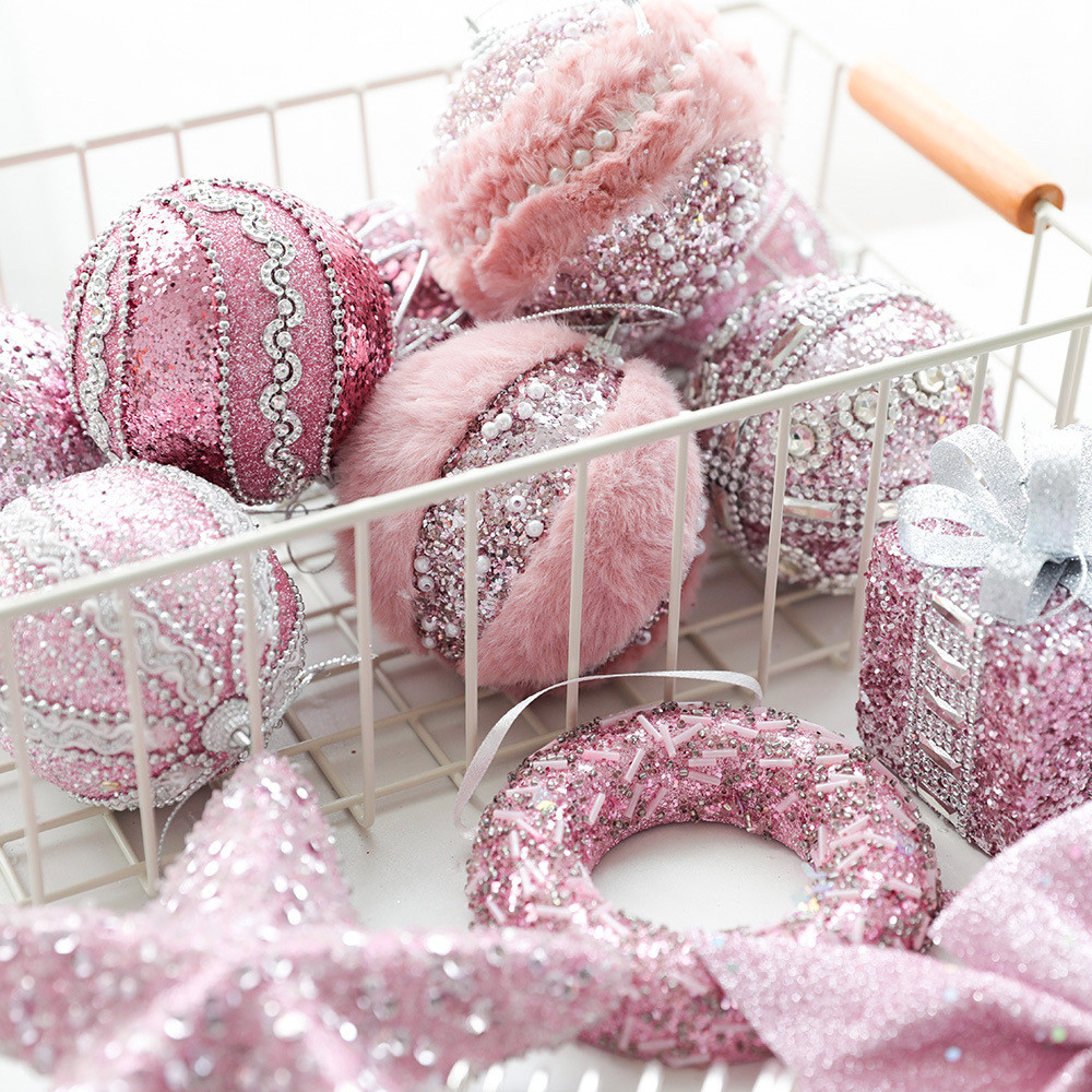 Bola de Natal de bolha rosa da árvore de Natal enfeite do Natal ...