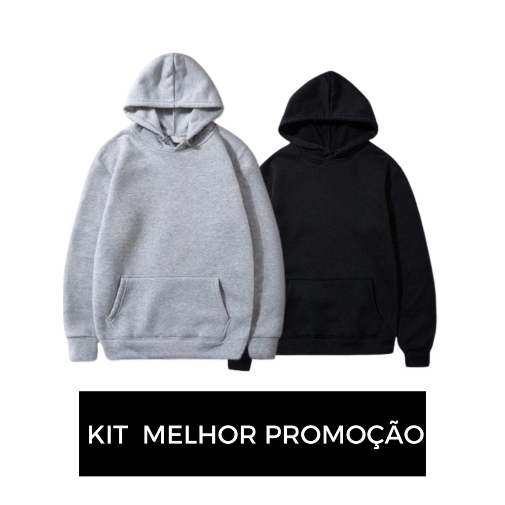 Kit 2 Moletom Feminino Canguru Com Capuz (p,m,g,gg,exg) | Shopee Brasil