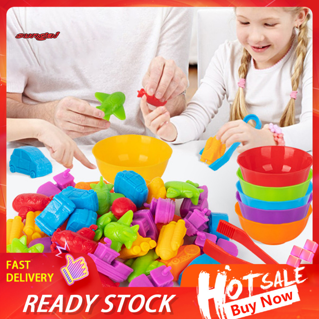 Educational Color Sorting Bowl Toddlers Toy Set for Kids Learning Game ...