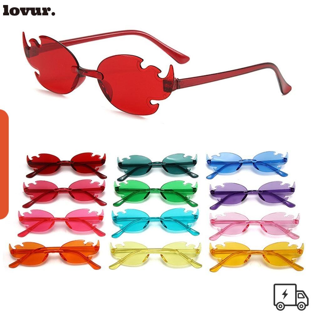 Óculos De Sol Em Forma De Chama LOVUR , Coloridos Sem Aro De Fogo ...