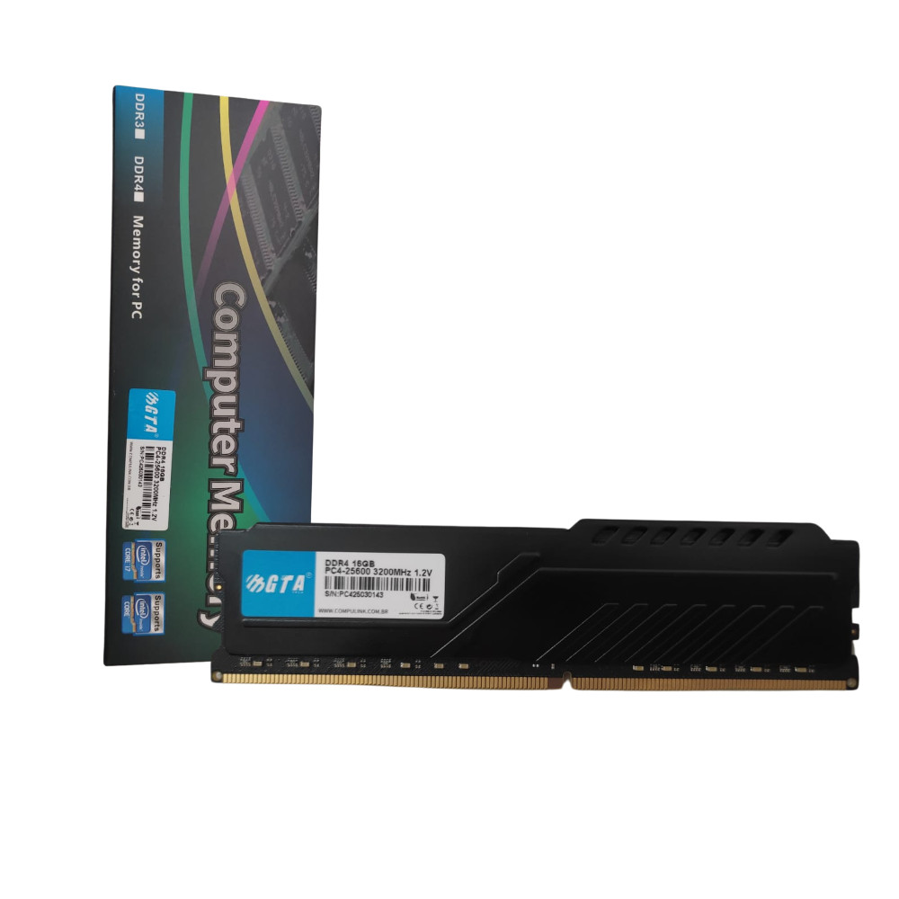 Memória RAM 16gb GTA Tech DDR4 3200MHz Cl22 1.2V Dissipador | Shopee Brasil