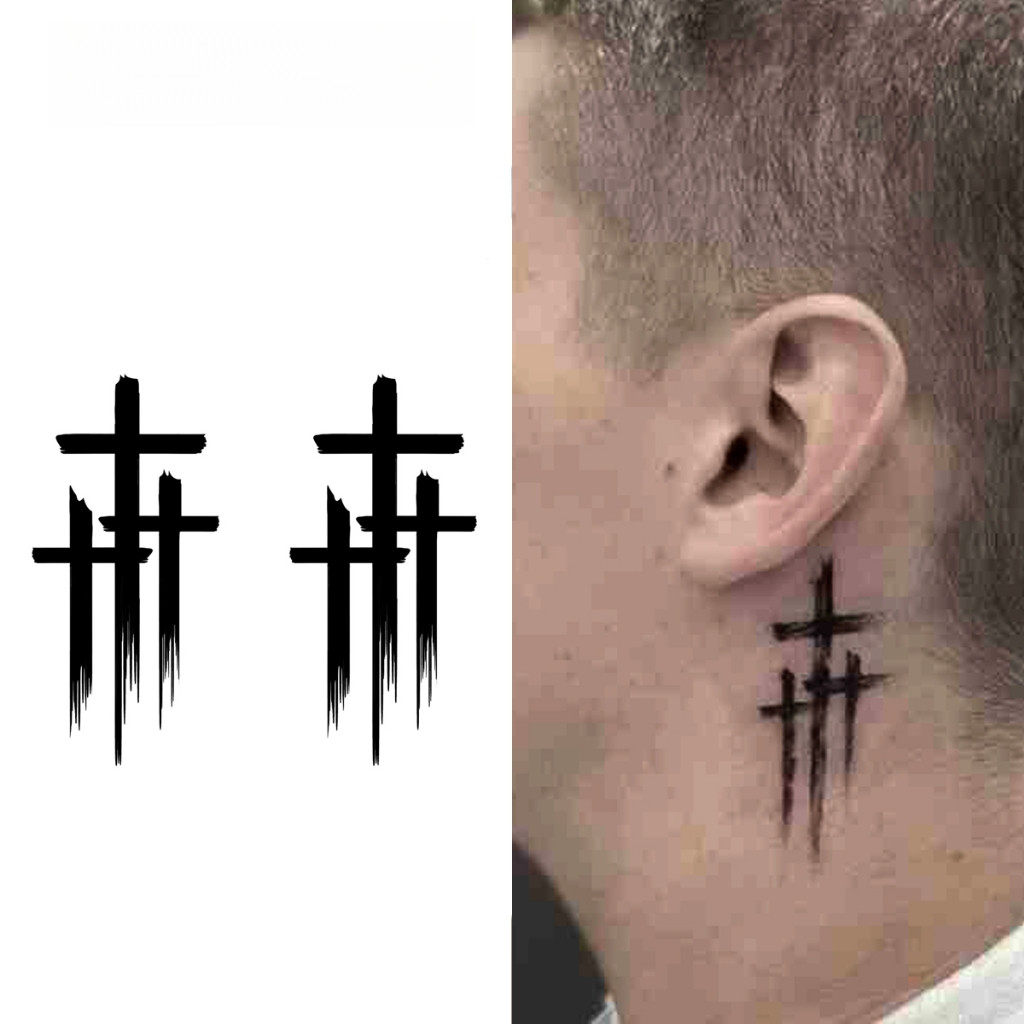 Tatuagem Temporária Cruz Vazia - Duradoura, à Prova d'Água, Aparência ...