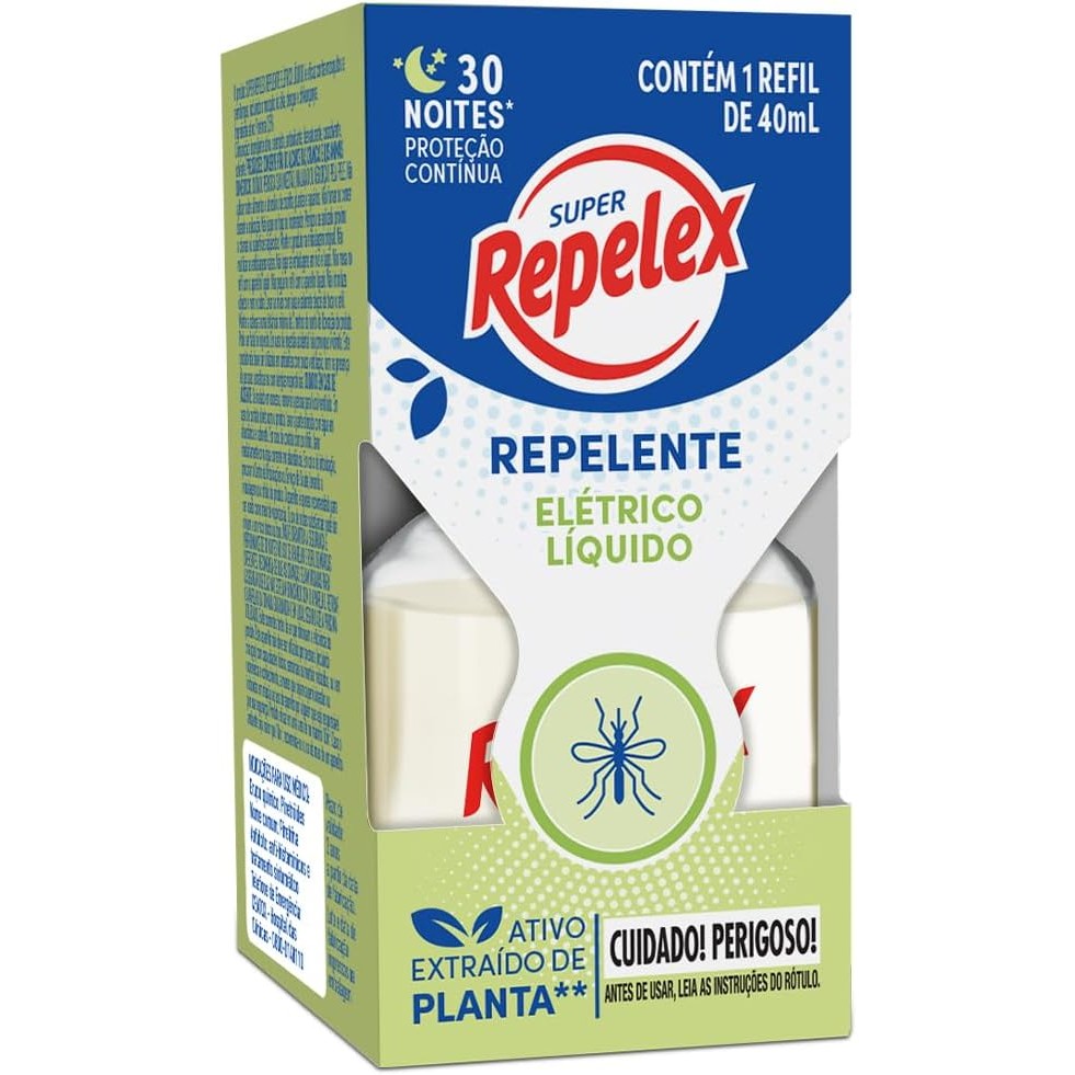 Repelente Líquido Repelex Super 30 Noites Refil Com 40ml | Shopee Brasil