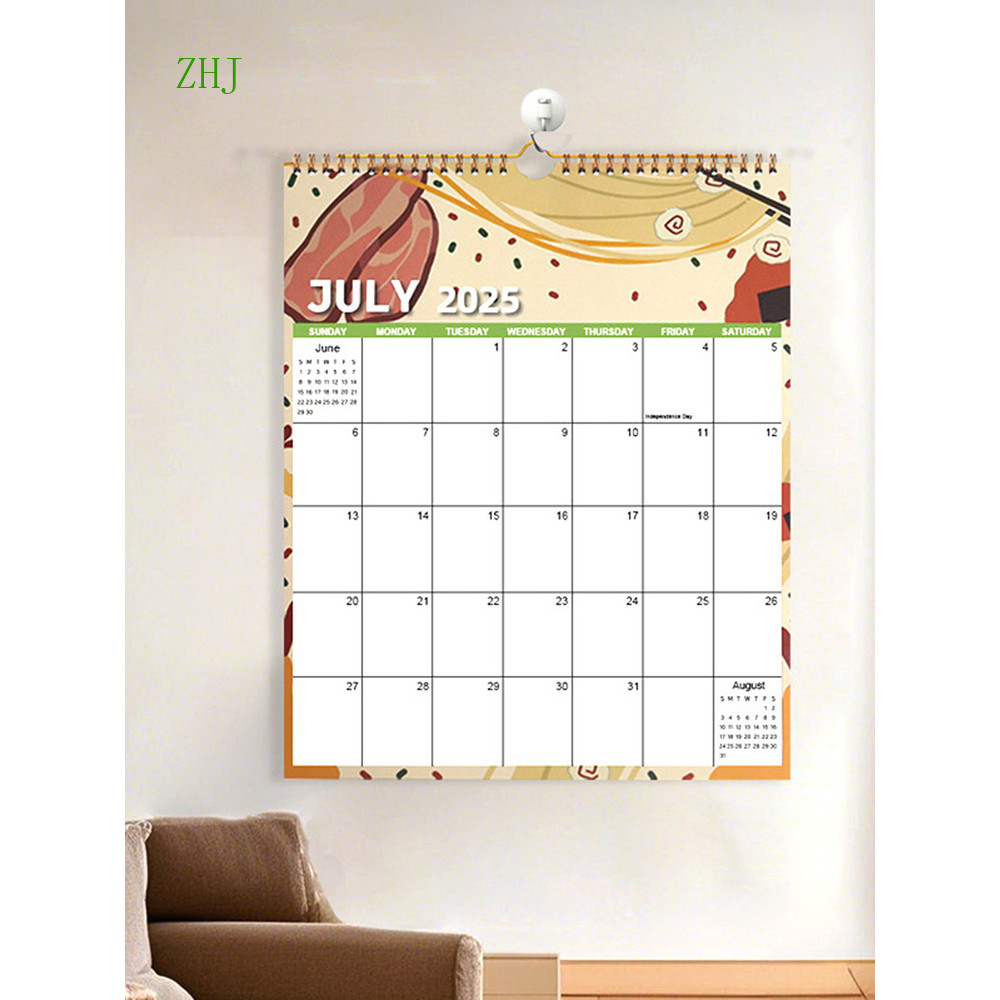 Zhijiu 2025-2026 Planejador De Calendário De Parede Multilíngue Bobina ...