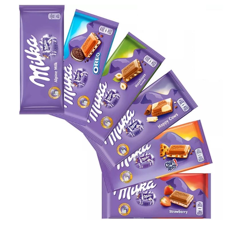 MILKA Barra de Chocolate Sabores Chocolate Importado Barra 100g Flex SP ...