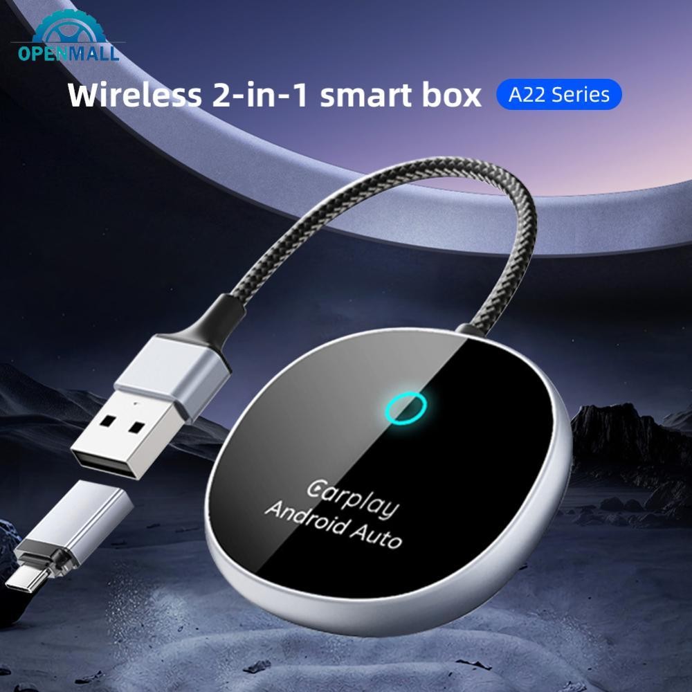 OPENMALL 2 Em 1 Adaptador Inteligente Do Carro Android Auto Sem Fio Carplay Com Para Plug And ...