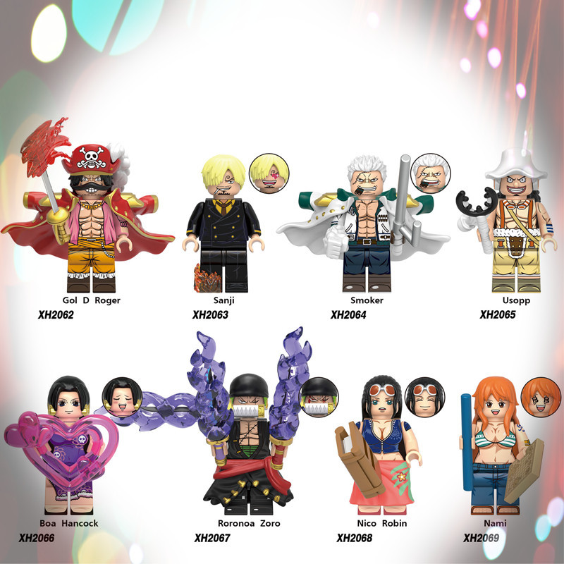 Anime Mini Personagem One Piece Luffy Series Montagem Mini Bloco de ...