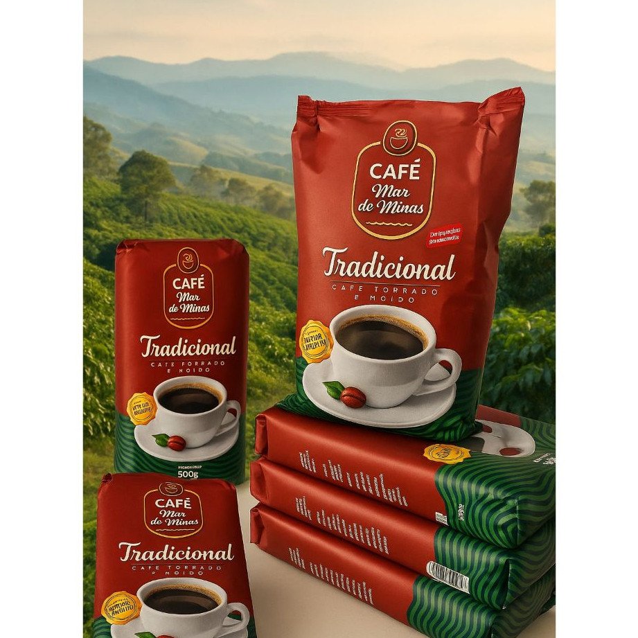 KIT 3- Café Mar de Minas em pó 100% Arábica premiun 500g verdadeiro ...