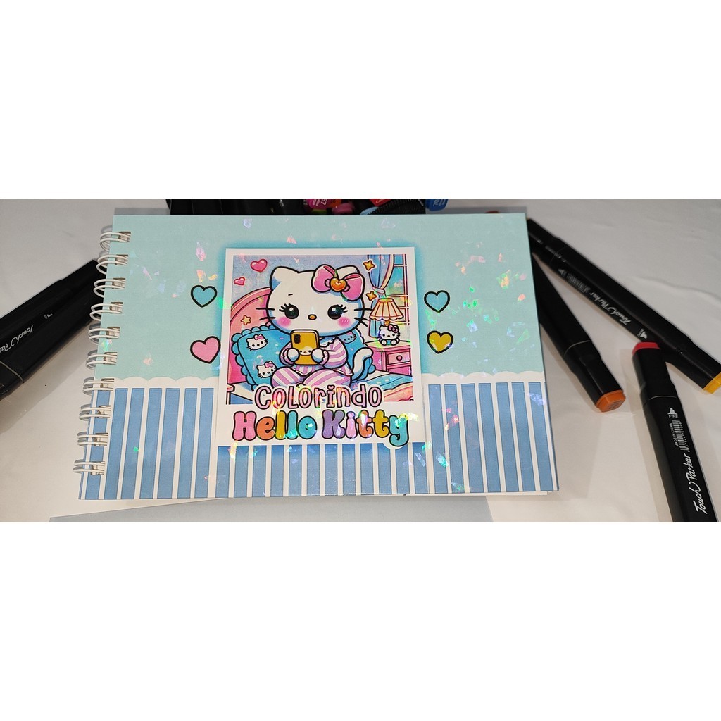 LIVRO DE COLORIR HELLO KIT com 50 desenhos | Shopee Brasil