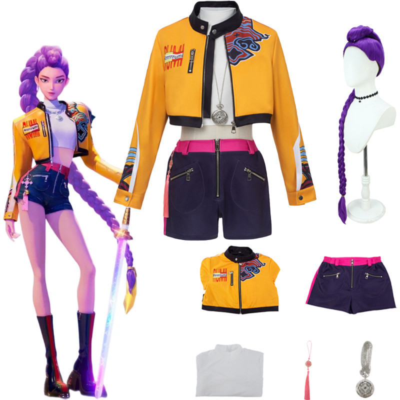 Fantasia Virtual K-Pop Demon Hunters para Mulheres Adultas, Jaqueta ...