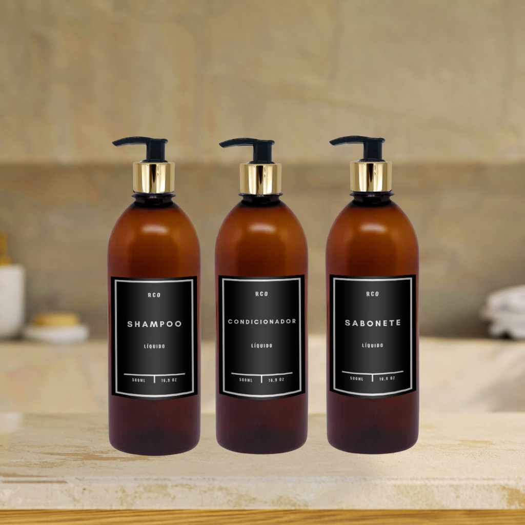 Kit Frasco Pet Âmbar 3pçs Shampoo Condicionador e Sabonete líquido ...