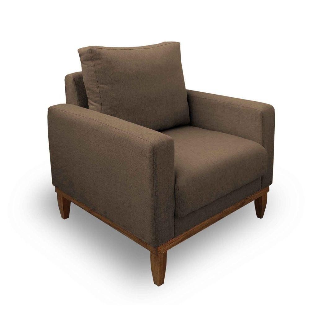 Poltrona Sara Cor Linho Marrom | Shopee Brasil