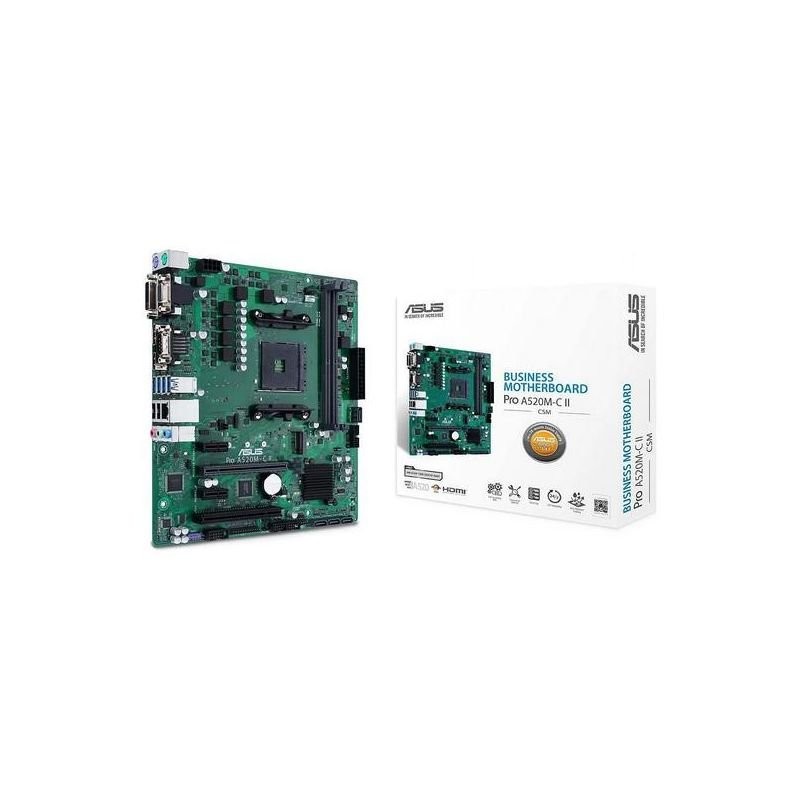 Placa Mãe Asus Pro A520M-C II/CSM AM4 DDR4 Micro ATX Chipset AMD A520 ...