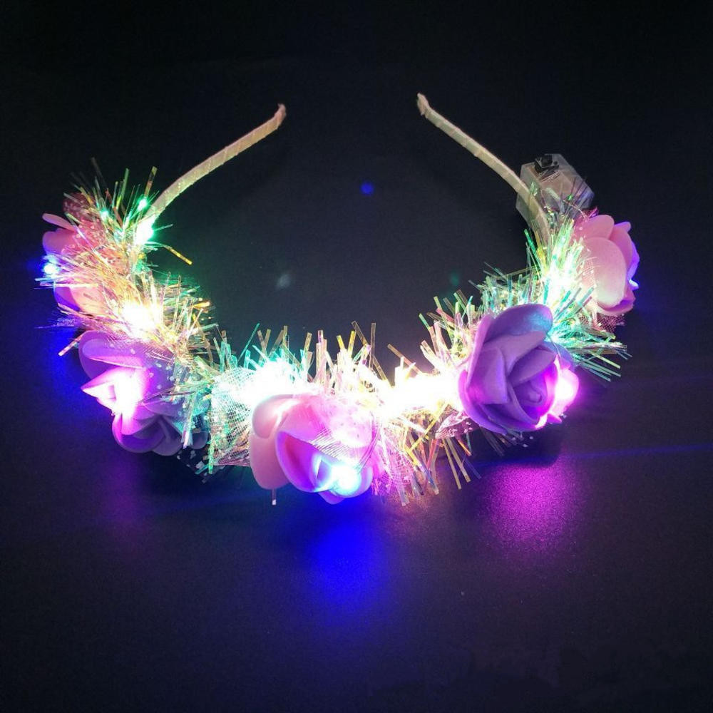 Tiara De Coroa De Flores LED , Tiaras Iluminadas Para Mulheres ...