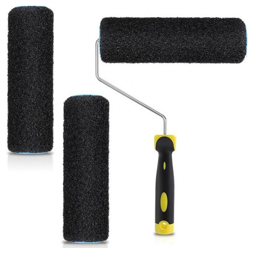 9 Inch Drywall Roller Set Featuring 3 Texture Brushes for Quick Surface ...
