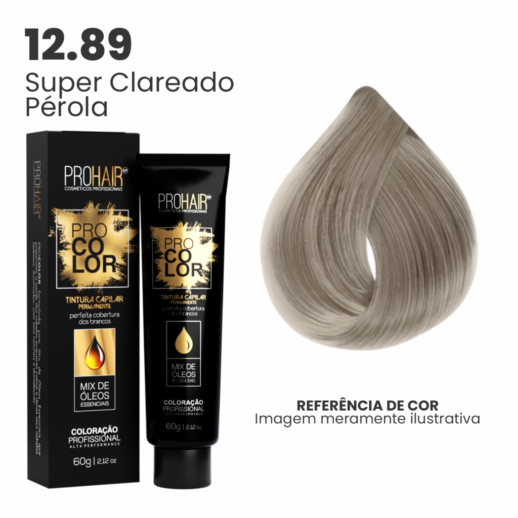 Coloração Profissional 60g Pro Color 12.89 Super Clareador Pérola ...