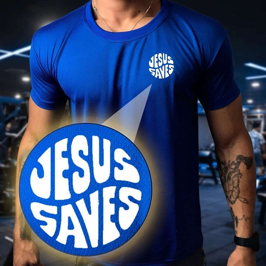 Camisa Dry Fit Masculina - Modelo Cristão, Gospel ,Jesus Salva 01 ...