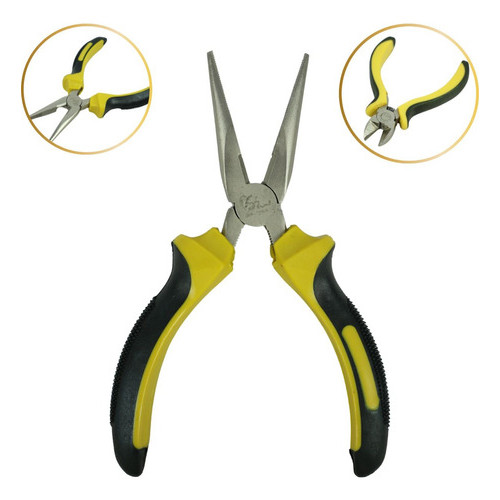 Alicate De Bico Fino Longo Cabo Emborrachado 6 Polegadas | Shopee Brasil