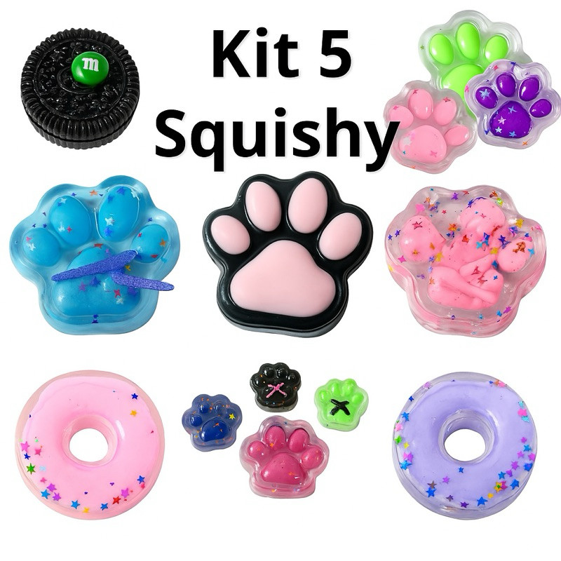Kit até 5 Taba Squishy Alívio Estresse Apertar Macio Tiktok Brinquedo ...