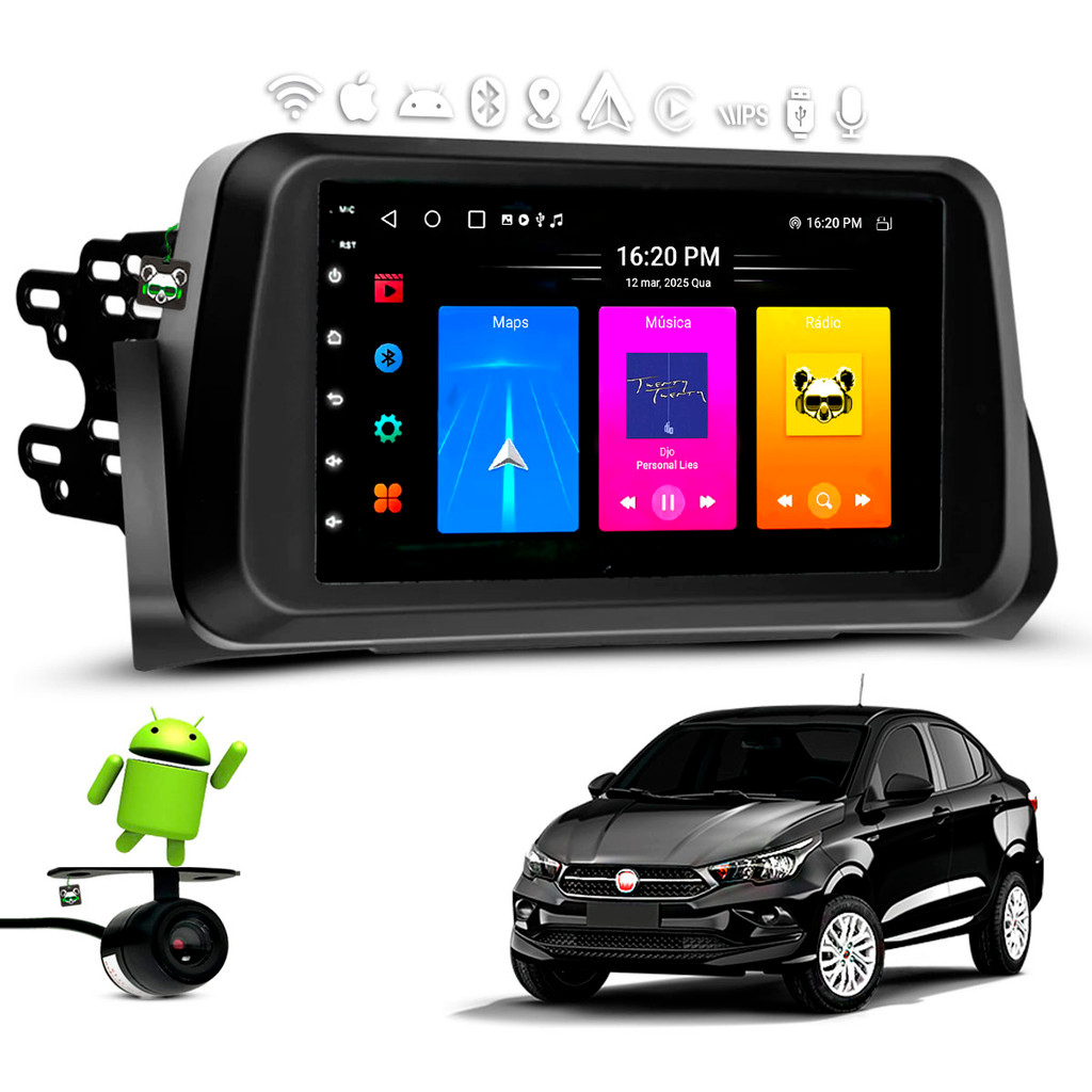 Kit Multimídia Android Carplay 7 Pol Cronos 2018 2019 2020 2021 2022 | Shopee Brasil